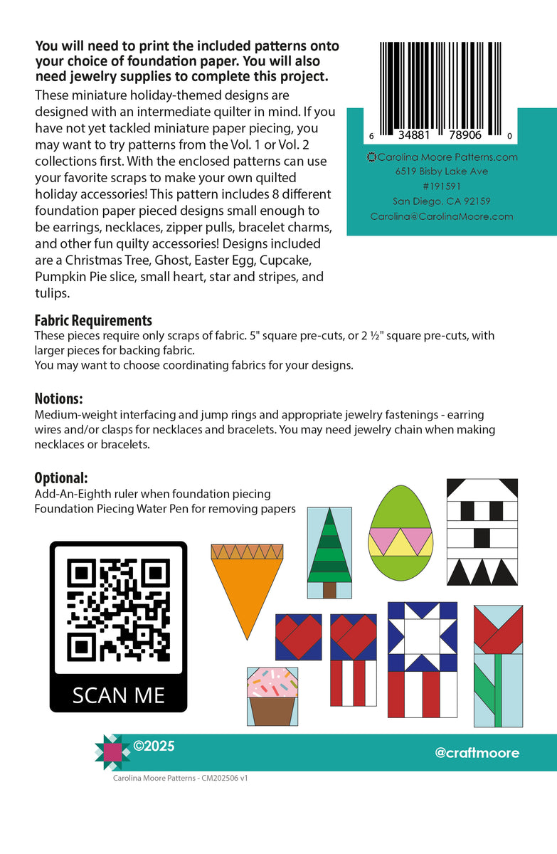 Quilted Jewelry Volume 3 - Digital Download Pattern – Carolina Moore