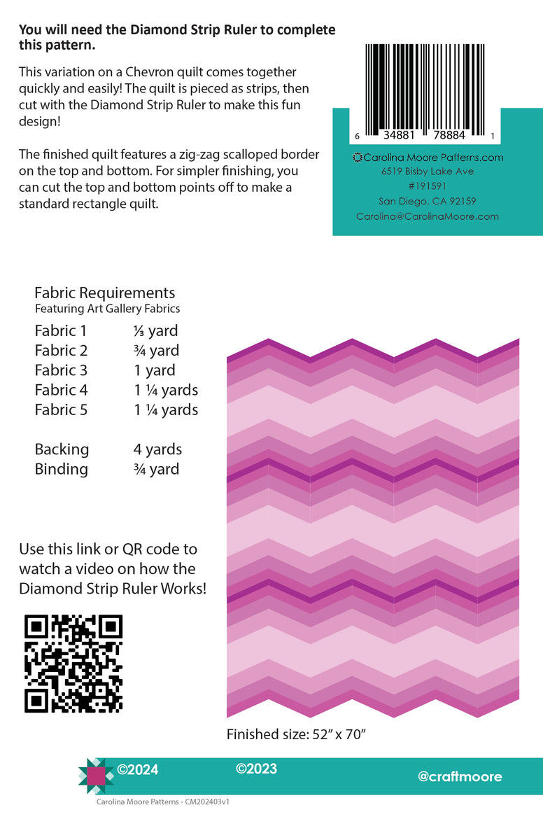 Peppermint Stripe Quilt Pattern - Printed – Carolina Moore