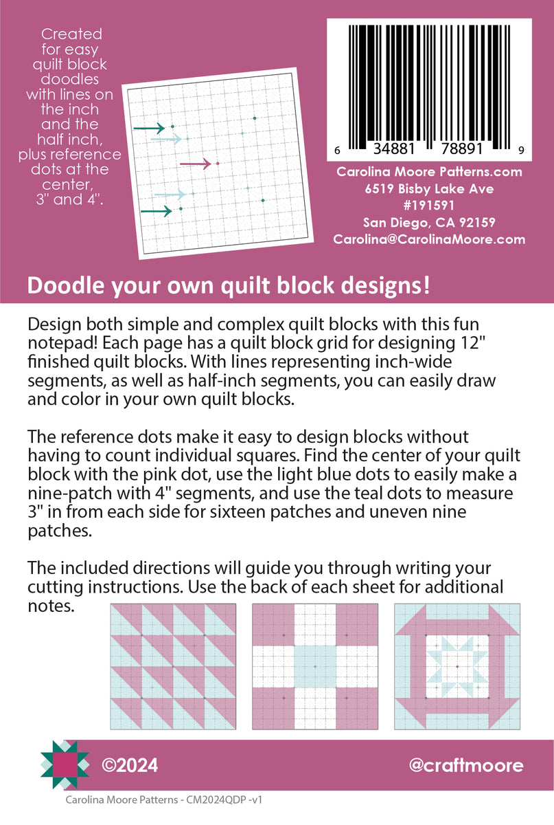 Quilt Doodle Pad - shipping 7/10/25 – Carolina Moore
