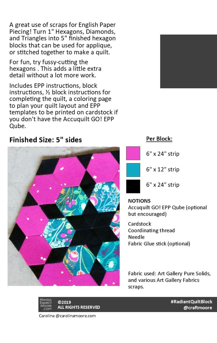EPP Radiant Block - Digital Download – Carolina Moore