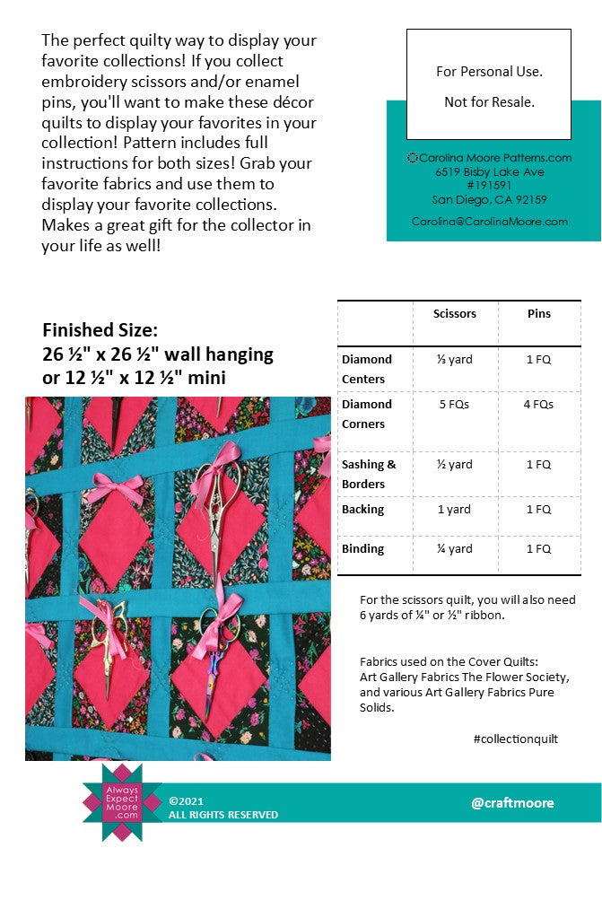 Collection Quilt - Digital Download Pattern – Carolina Moore
