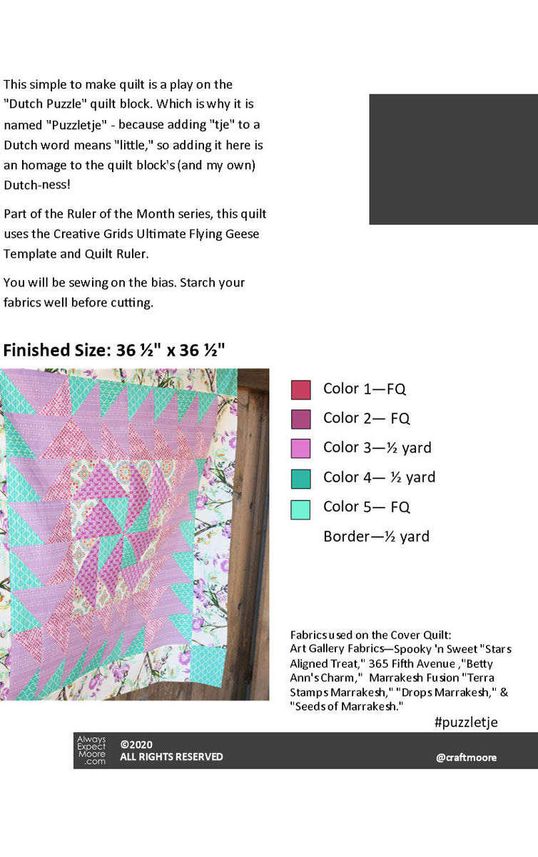 Puzzletje Quilt - Digital Download – Carolina Moore