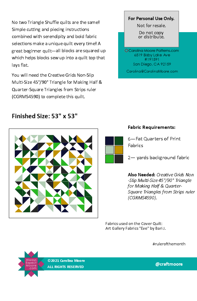 Triangle Shuffle - Digital Download Pattern – Carolina Moore